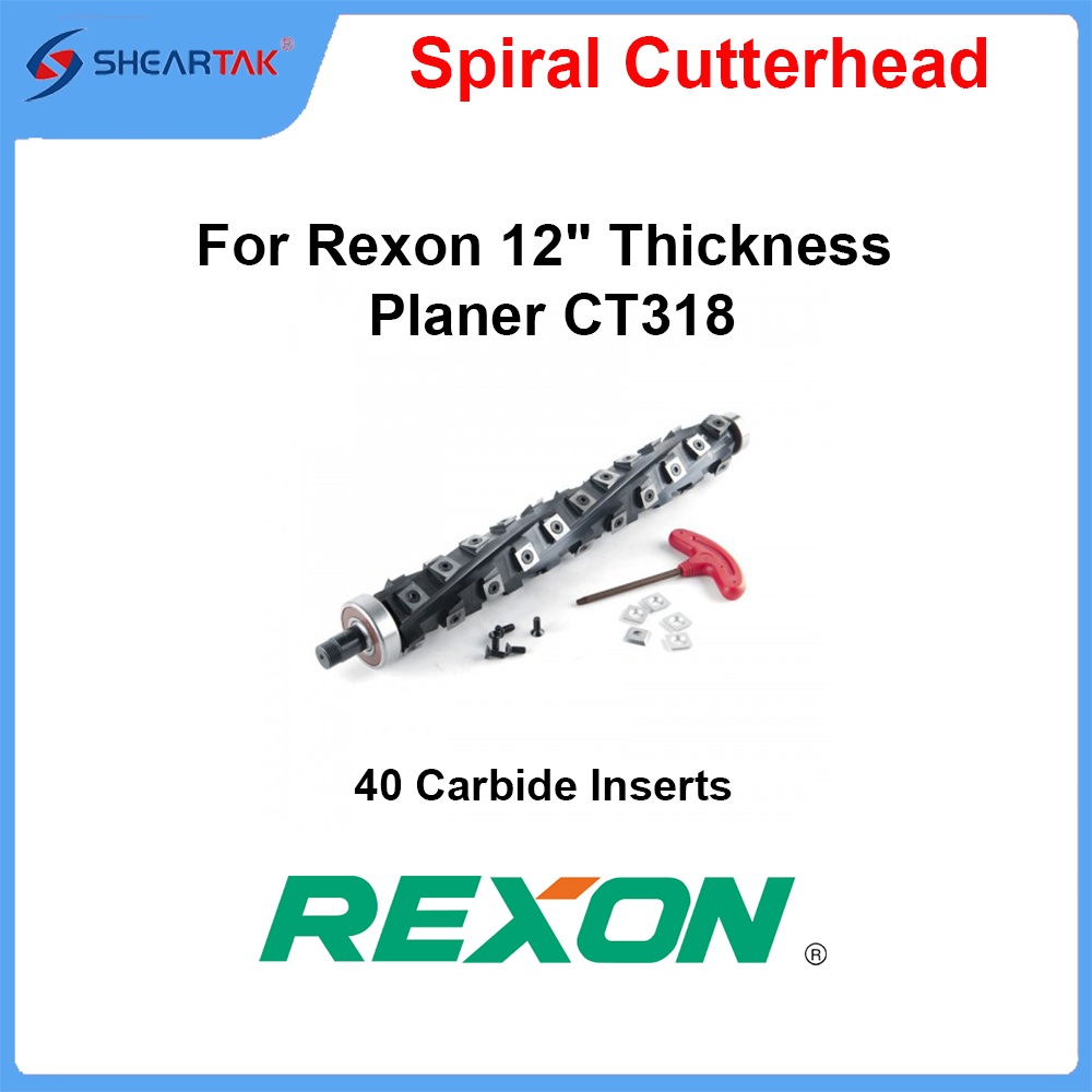 Sheartak spiral cutterhead Rexon 12"Thickness Planer CT318